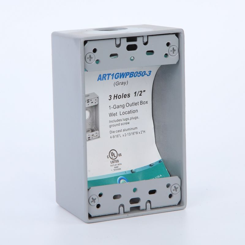 1/2" 3/4" Holes Waterproof Terminal Box Grey PVC Coated UL Listed