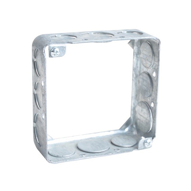 Square Steel Conduit Box Thick 1.60mm Fix With Screws 1-1/2" 2-1/8" Depth